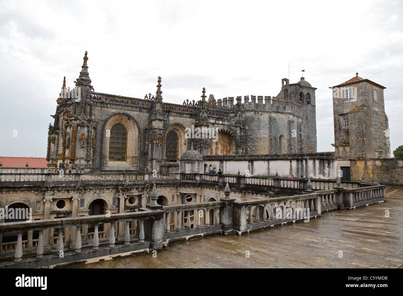 A view of the church of The Convent of the Order of Christ (Convento de ...