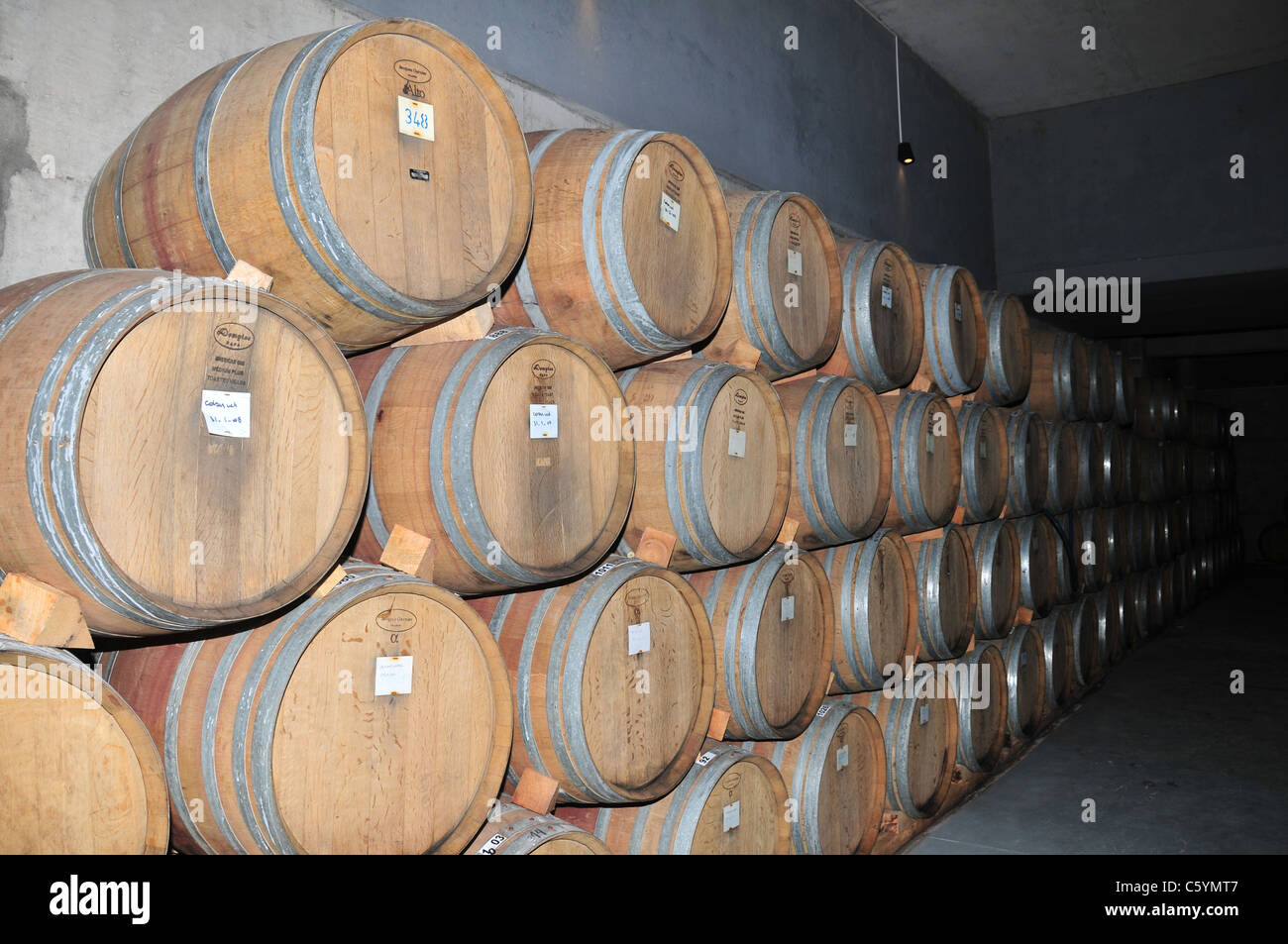 Chocks many wood supporting stabilising barrels barrel stacks hi-res ...