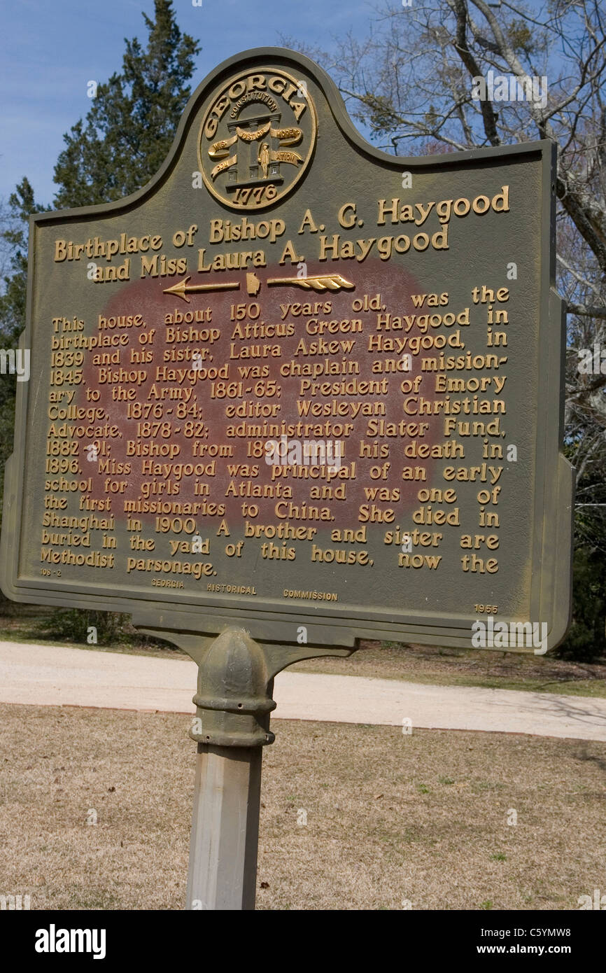 Birthplace of Bishop A. G. Haygood and Miss Laura A. Haygood. Brother ...