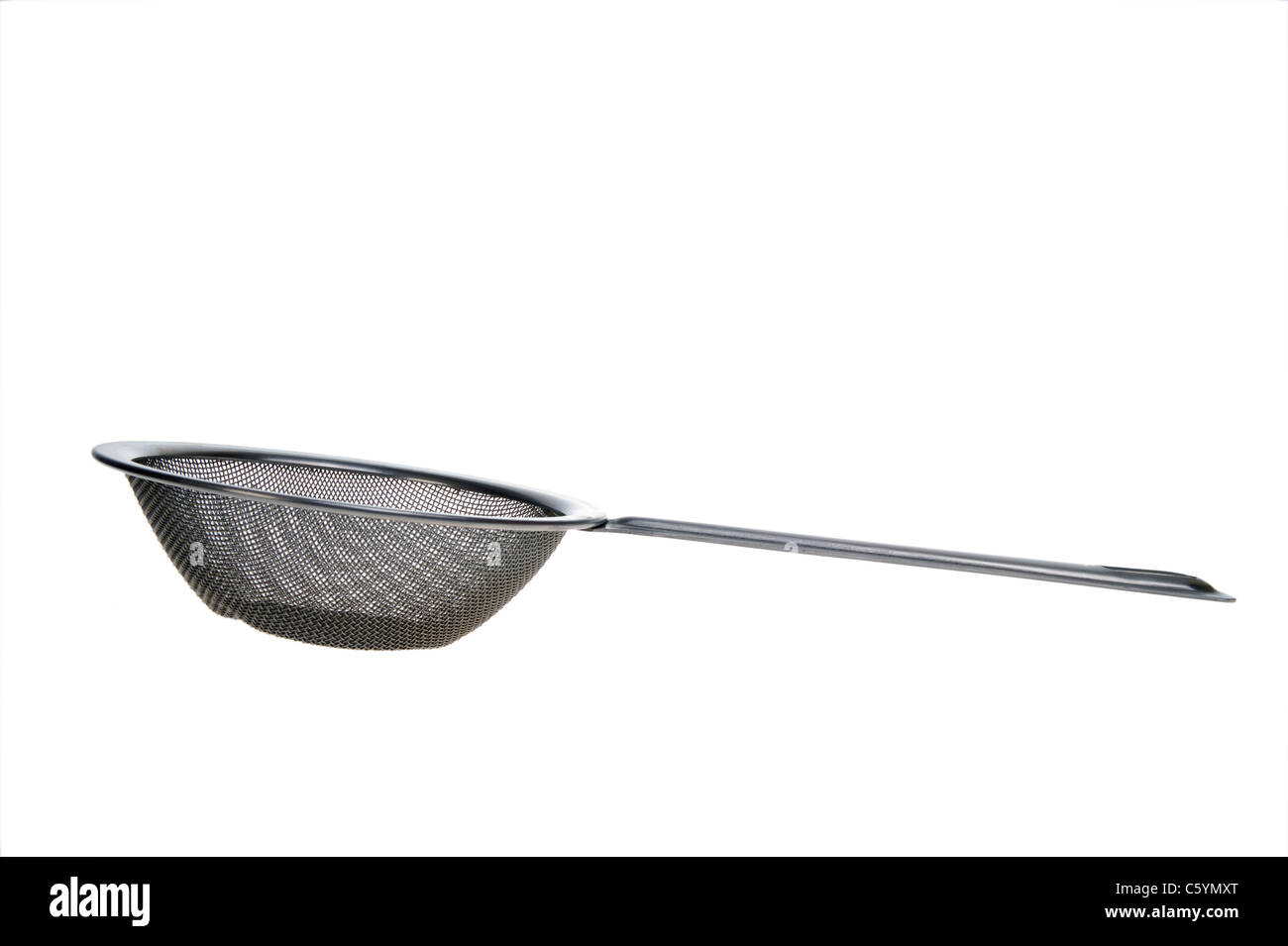 Silver sieve isolated on white background Stock Photo - Alamy