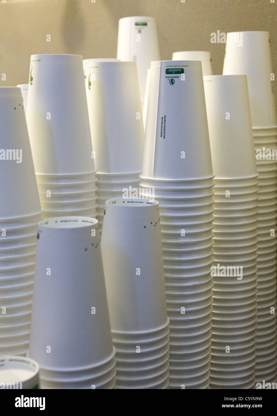 Stacks of paper cups Stock Photo - Alamy