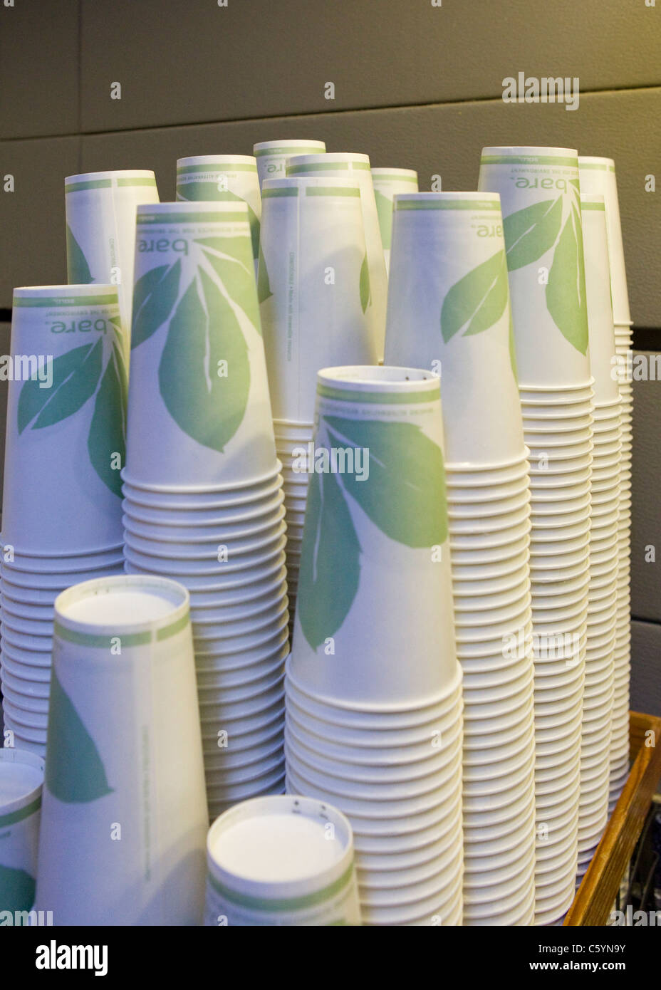 Stacks of paper cups Stock Photo - Alamy
