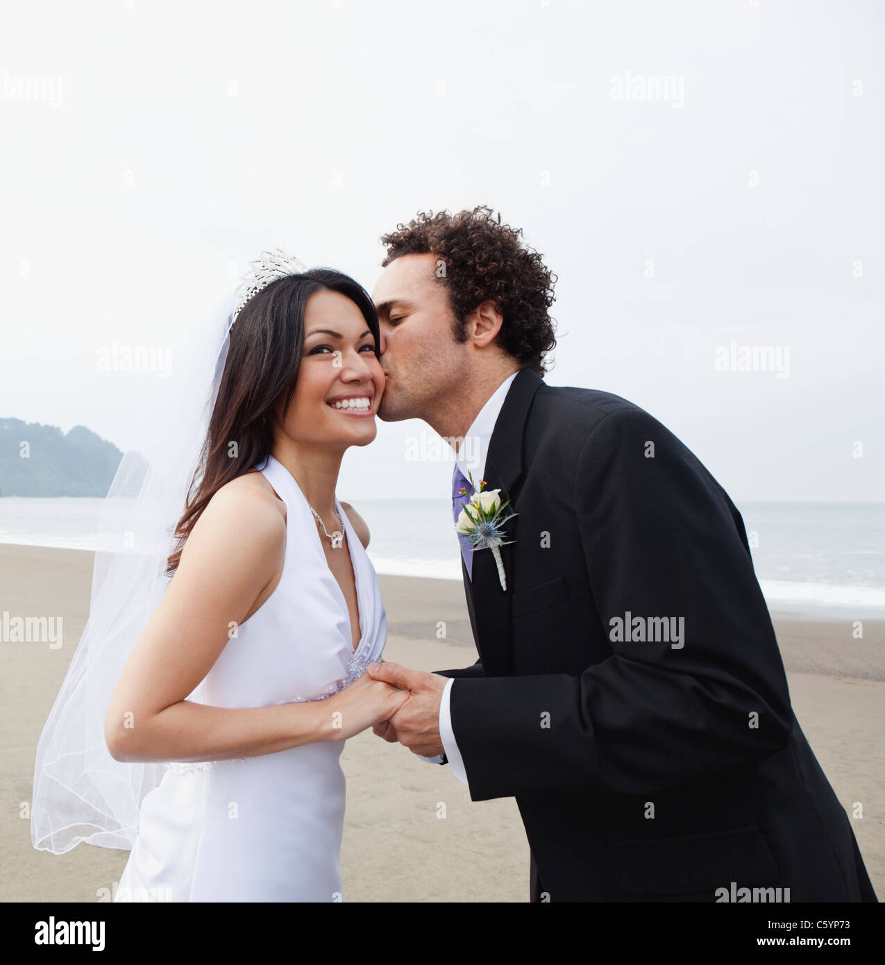 African american bride beach wedding hi-res stock photography and ...