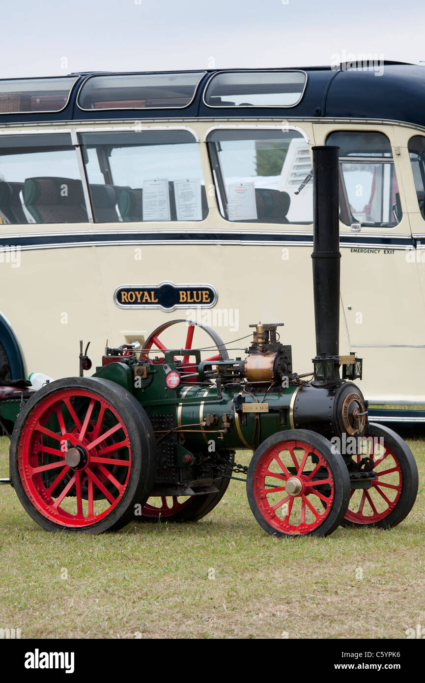 Vintage Miniature Steam traction engine at a steam fair . Scale model ...