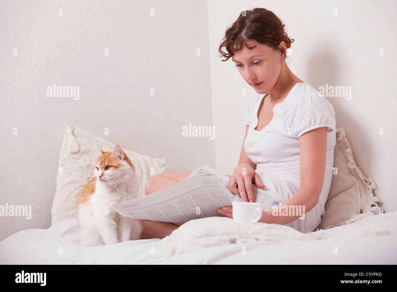 Cat with newspaper hi-res stock photography and images - Alamy