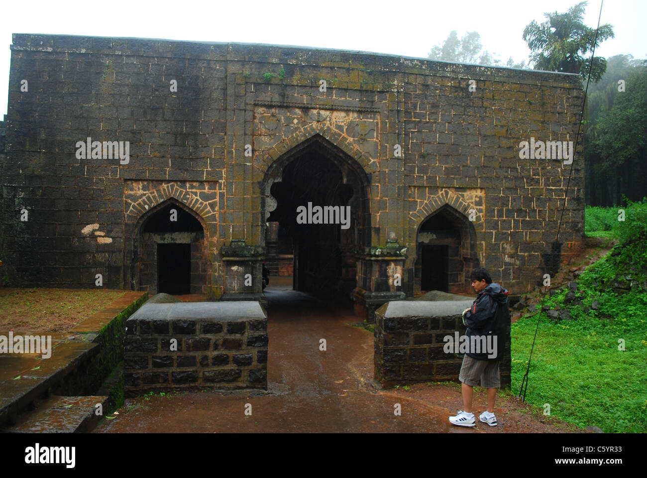 panhala fort,the teen darwaza Stock Photo - Alamy
