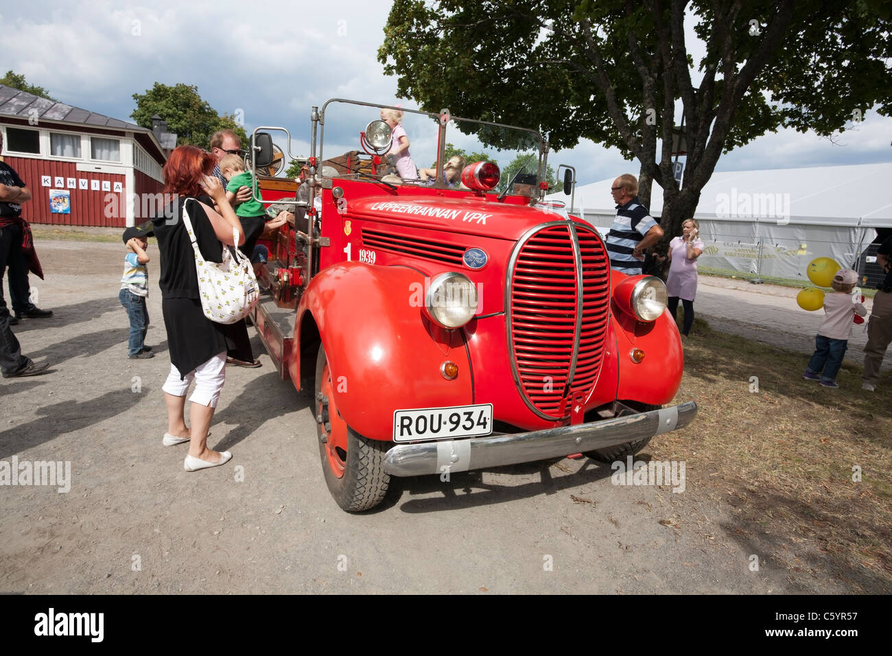 Old Ford 85 firetruck on display Lappeenranta Finland Stock Photo - Alamy