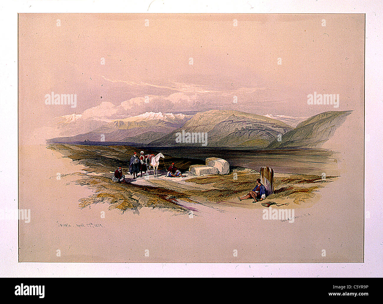 Sarepta April 27th 1839, Louis Haghe Engraving / David Roberts Painting ...