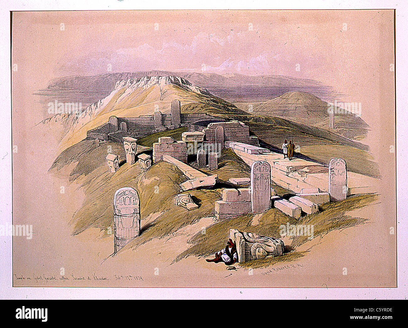 Temple on Gebel Garabe called Surabit el Khadim Feby 17th 1839, Louis ...