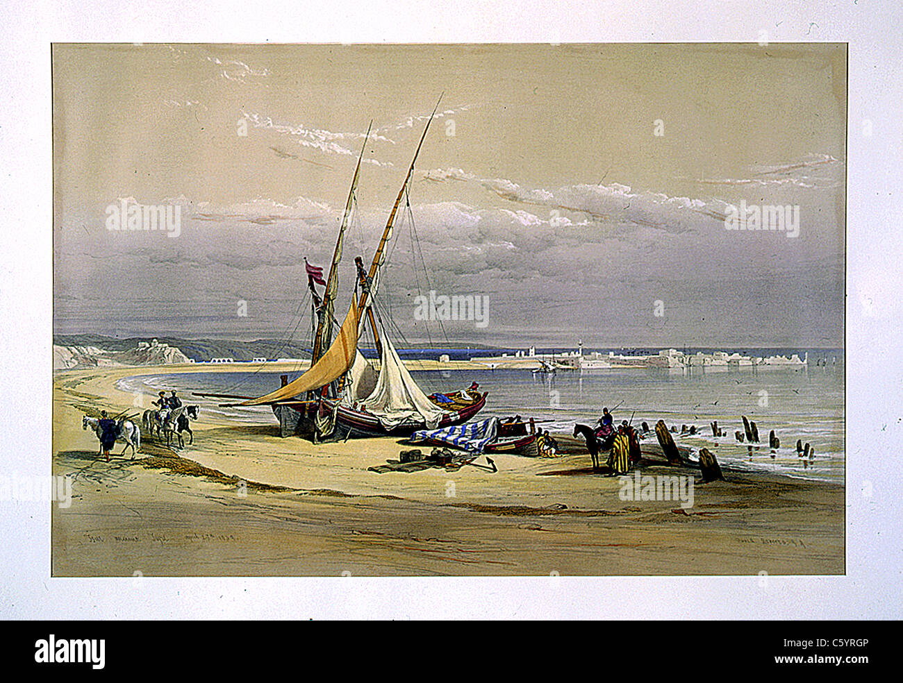 Tsur ancient Tyre April 27th 1839, Louis Haghe / David Roberts "The ...