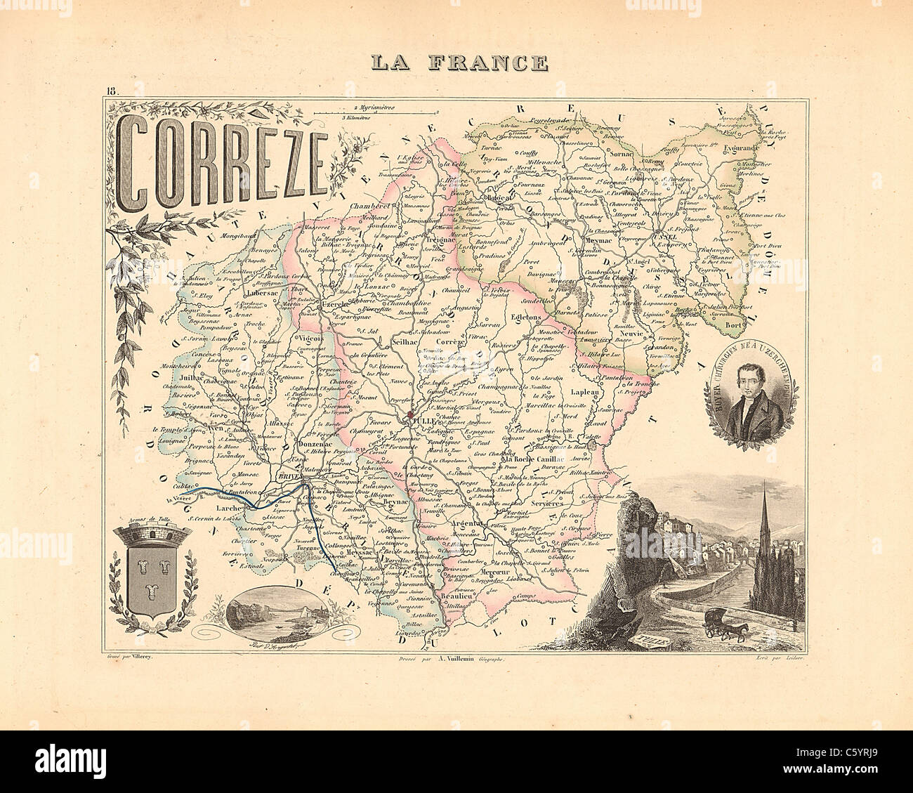 Correze department map hi-res stock photography and images - Alamy