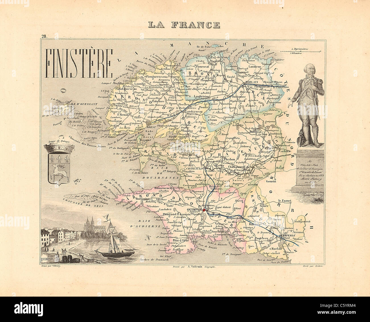 Finistere department map hi-res stock photography and images - Alamy