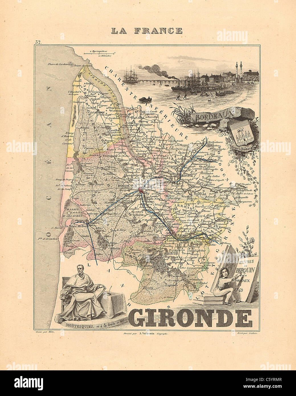 Gironde department map hi-res stock photography and images - Alamy