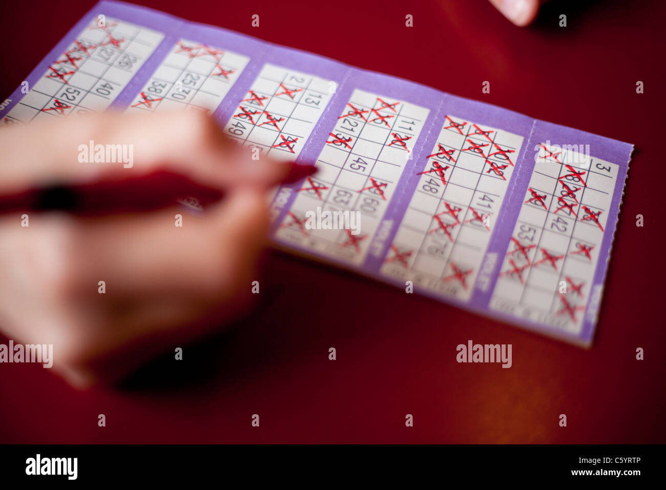 Bingo ticket during play, Cornwall Stock Photo - Alamy