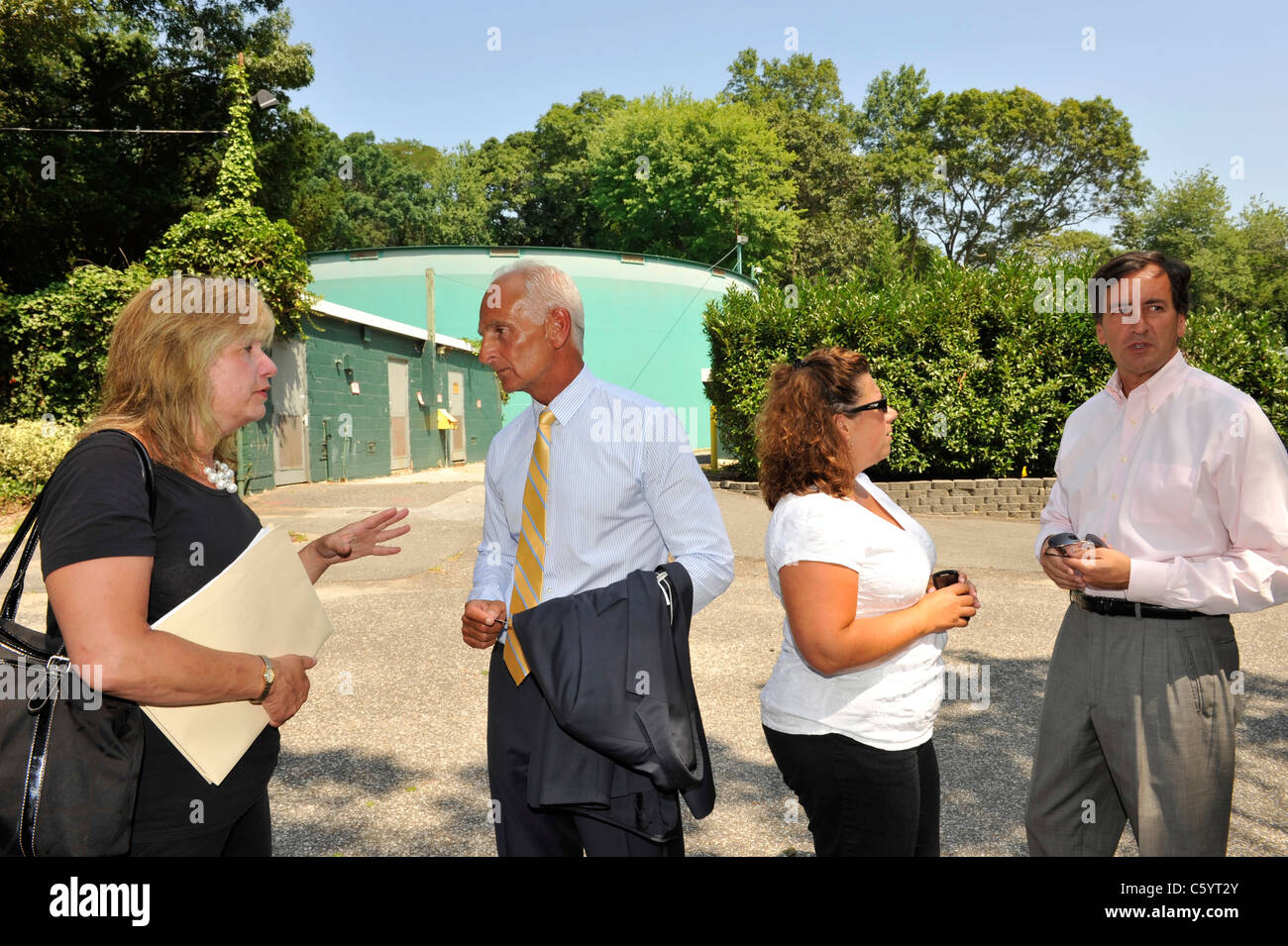 NY State Senator Charles Fuschillo, William Varley, and local activists ...