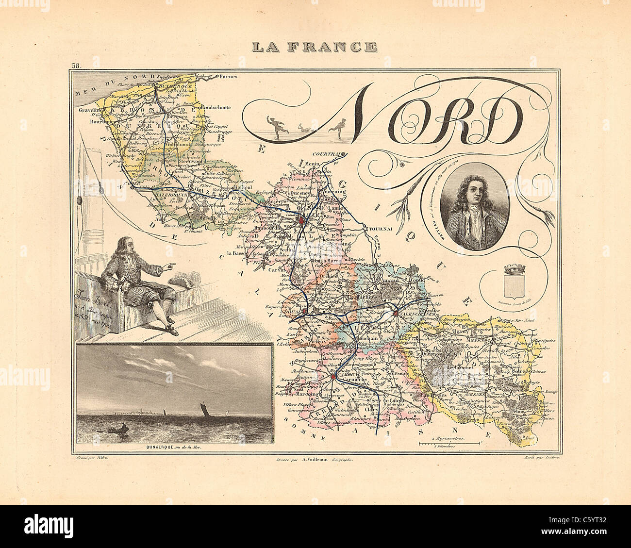 Map of nord in france hi-res stock photography and images - Alamy