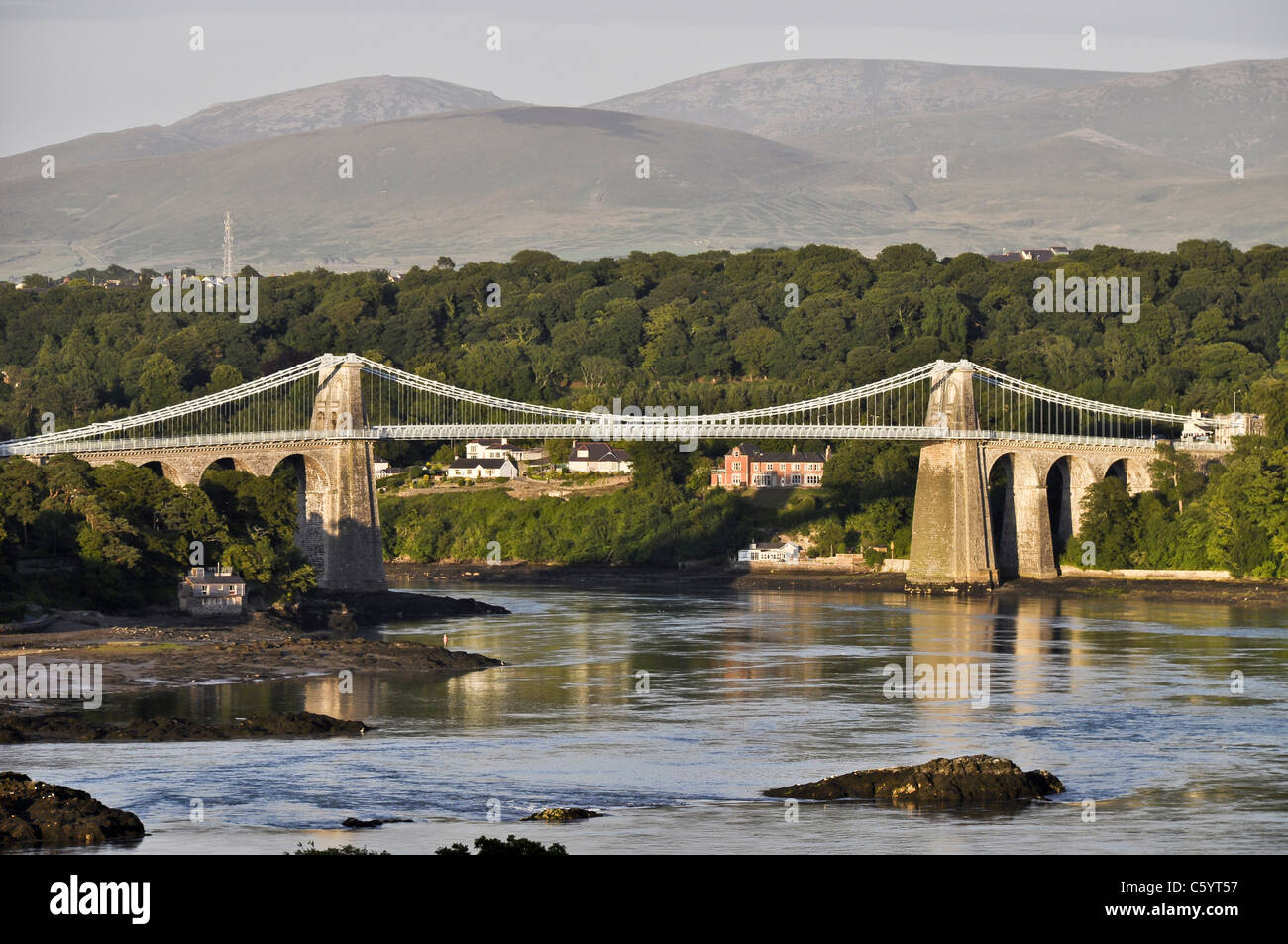 Menai Bridge Bangor North Wales UK Stock Photo, Royalty Free Image ...