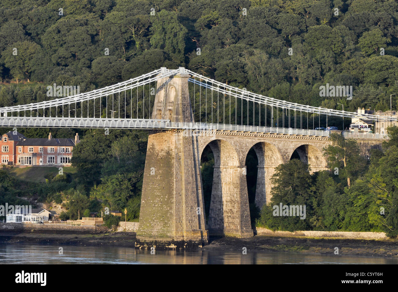 Menai Bridge Bangor North Wales UK Stock Photo - Alamy