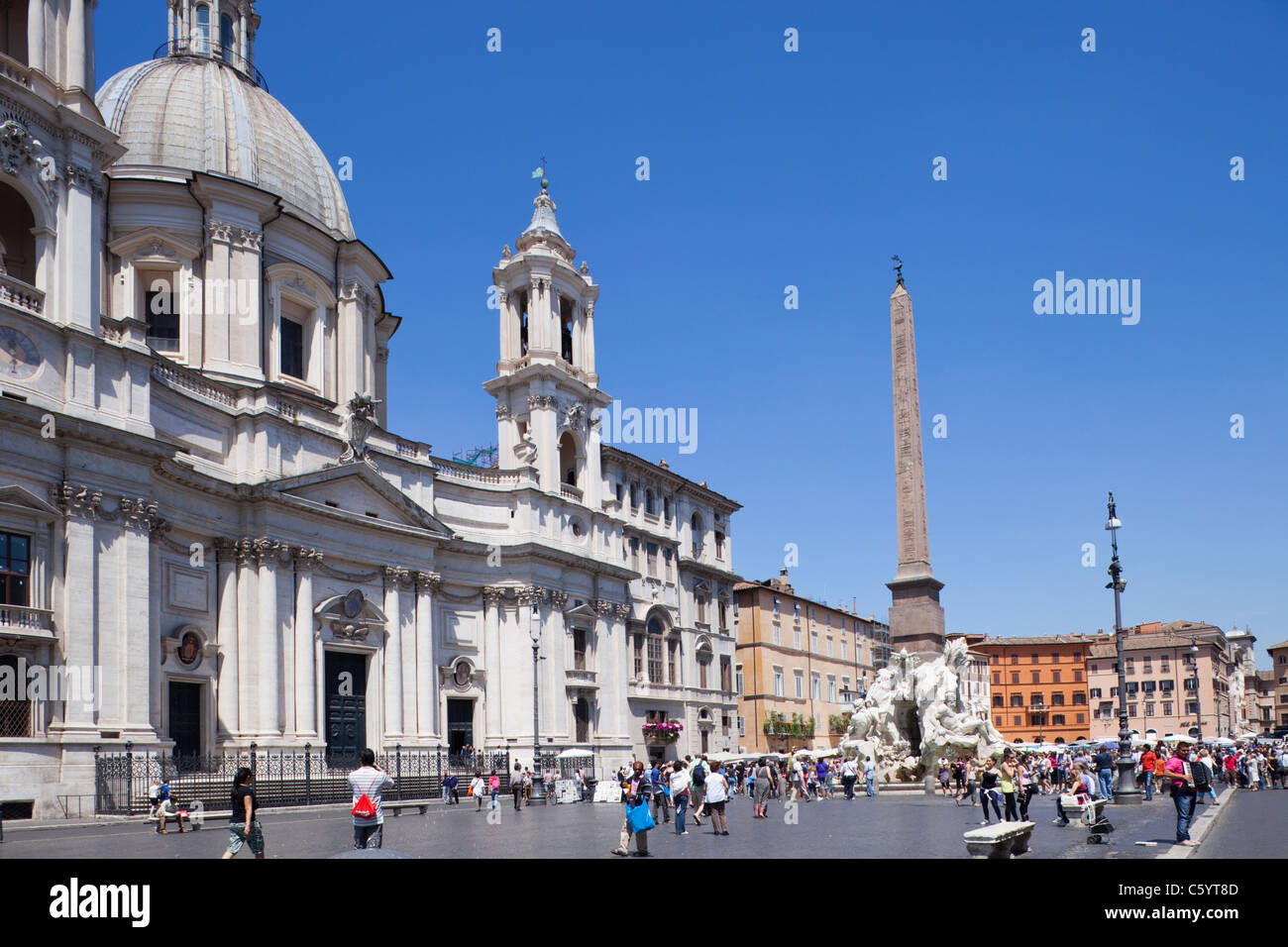 Fountain of the Four Rivers and Sant'Agnese in Agone Church, Piazza ...