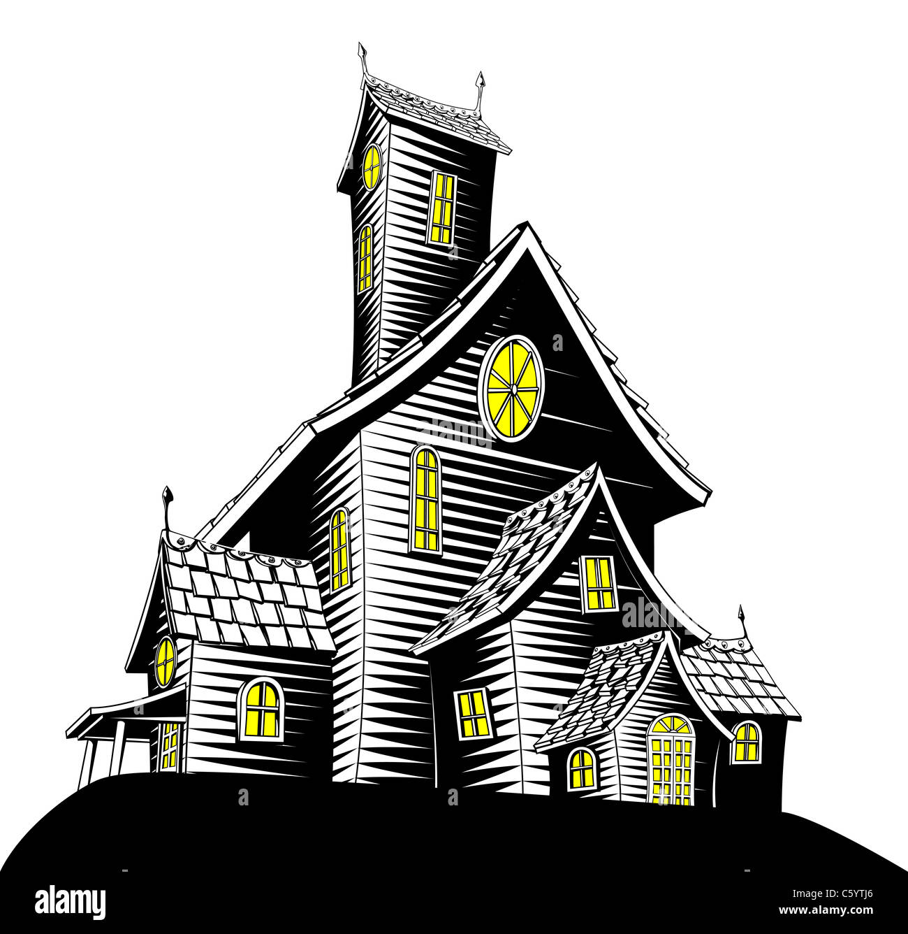 Ghost illustration house haunted hi-res stock photography and images ...