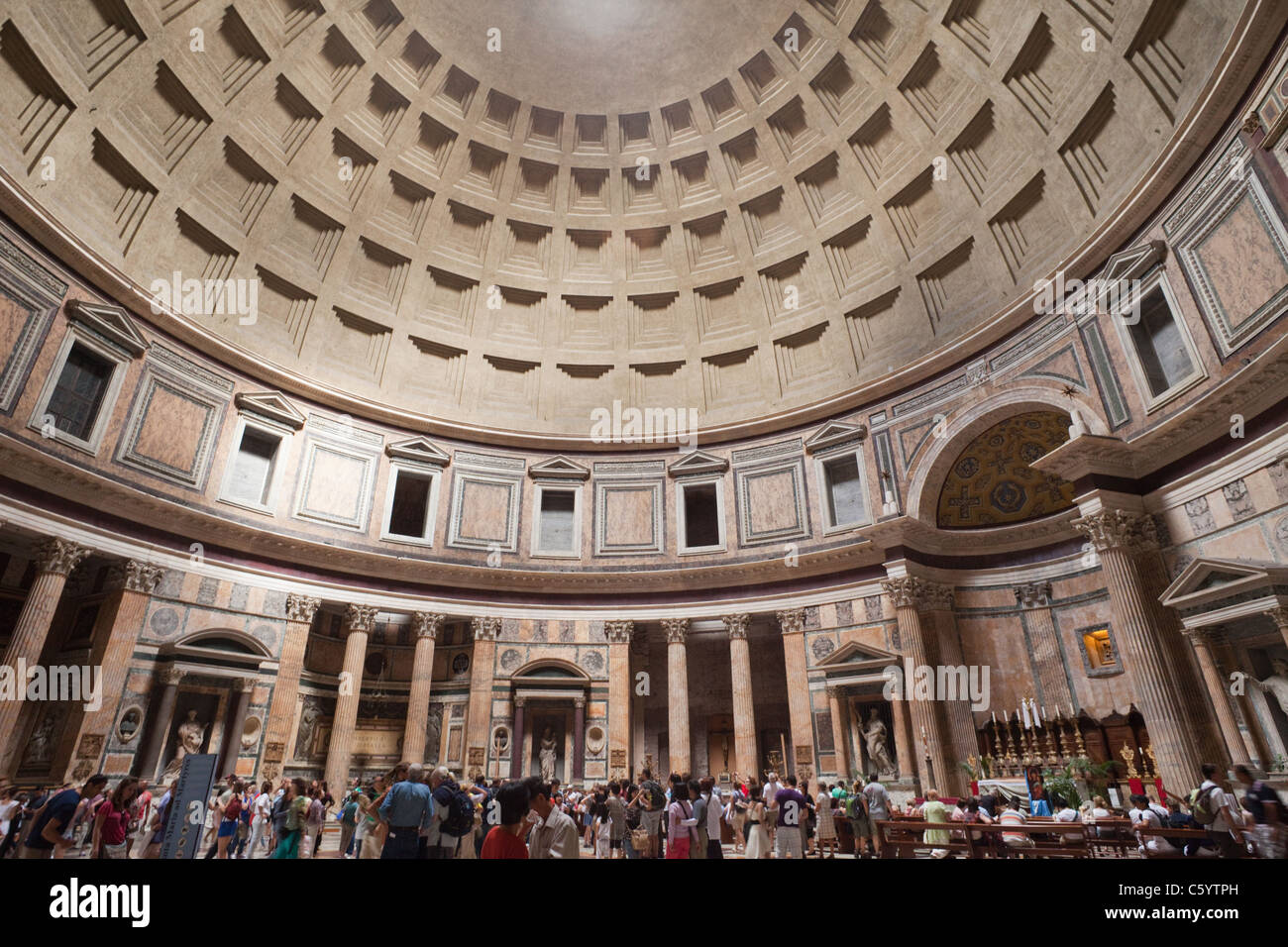 Interior dome rome italy europe pantheon tourism travel holiday ...