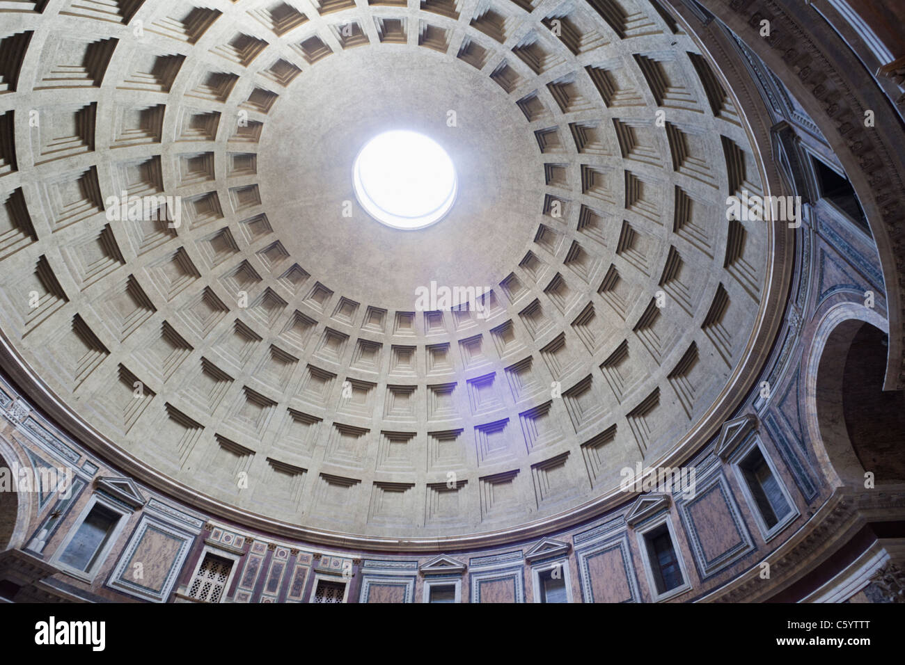 Interior dome rome italy pantheon tourism travel holiday vacation hi ...