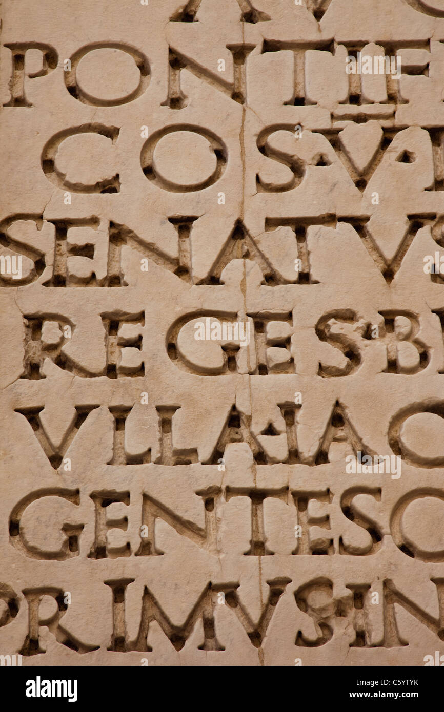 Latin Writing, Capitoline Museum, Capitoline Hill, Rome, Italy Stock ...