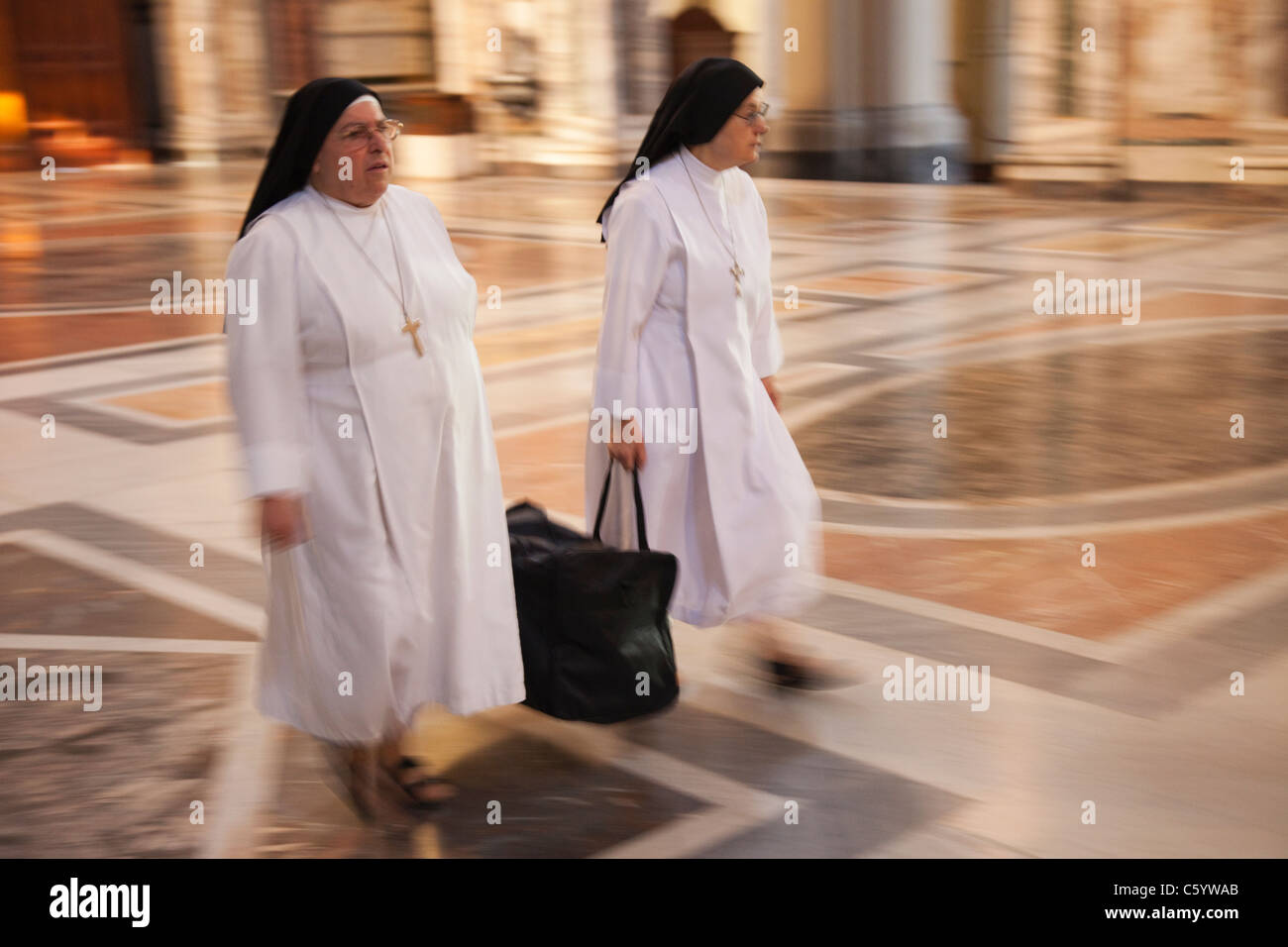 Italy, Rome, Nuns in San Giovanni in Laterano Church Stock Photo - Alamy