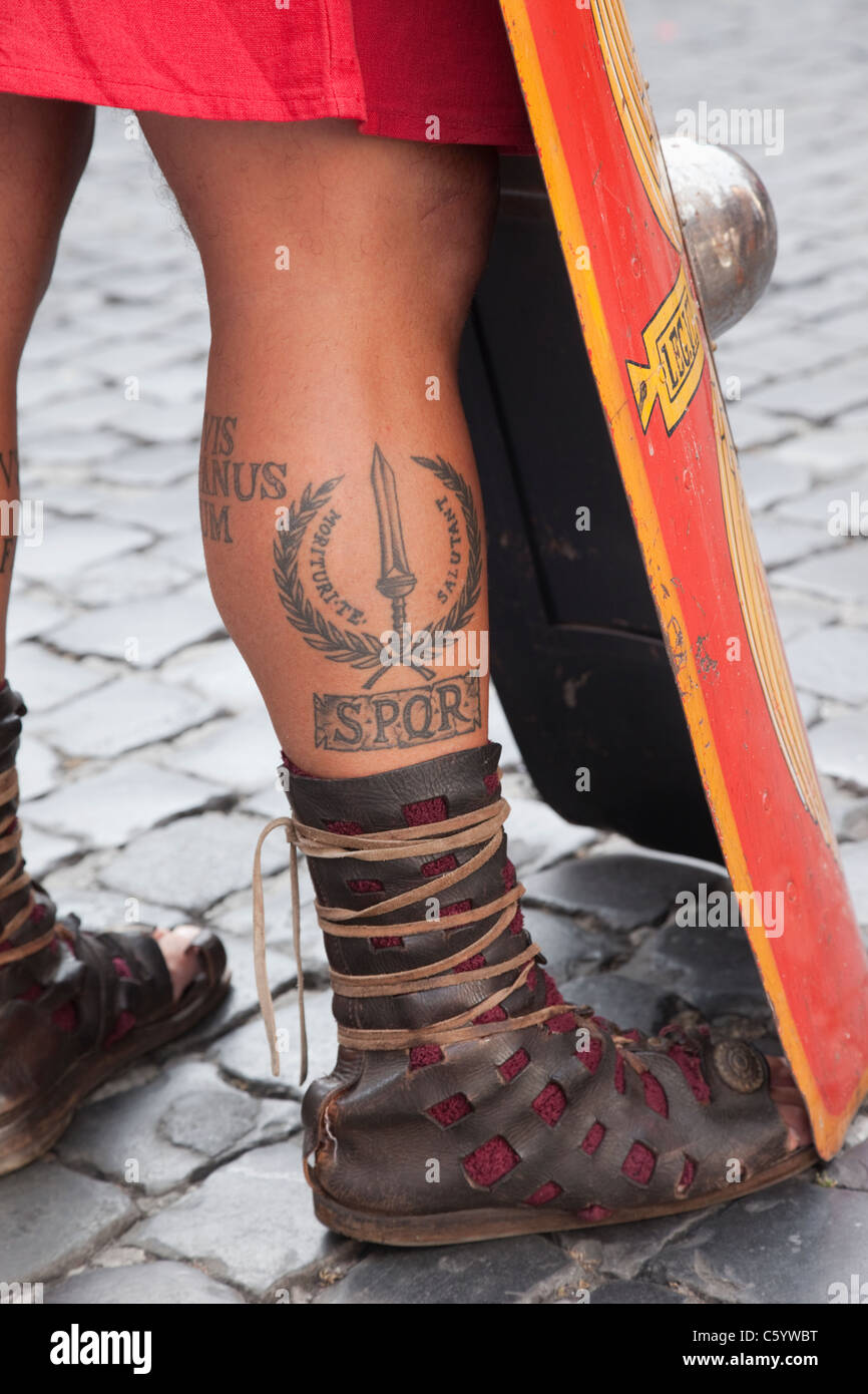 Gladiator Leg Armor Tattoo