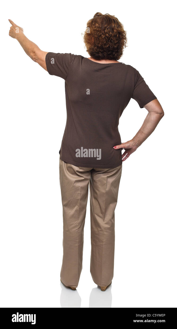 portrait of senior woman back view Stock Photo - Alamy