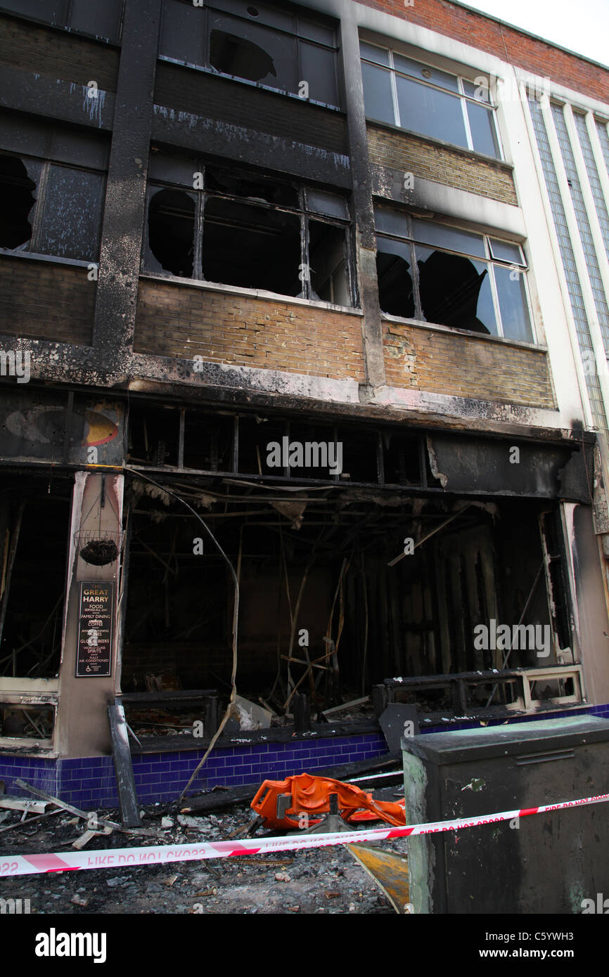 vandalized damaged commercial premises shops restaurants Stock Photo ...