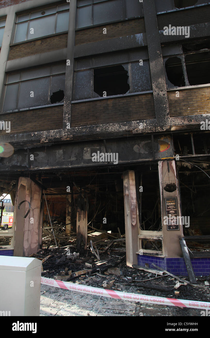 vandalized damaged commercial premises shops restaurants Stock Photo ...