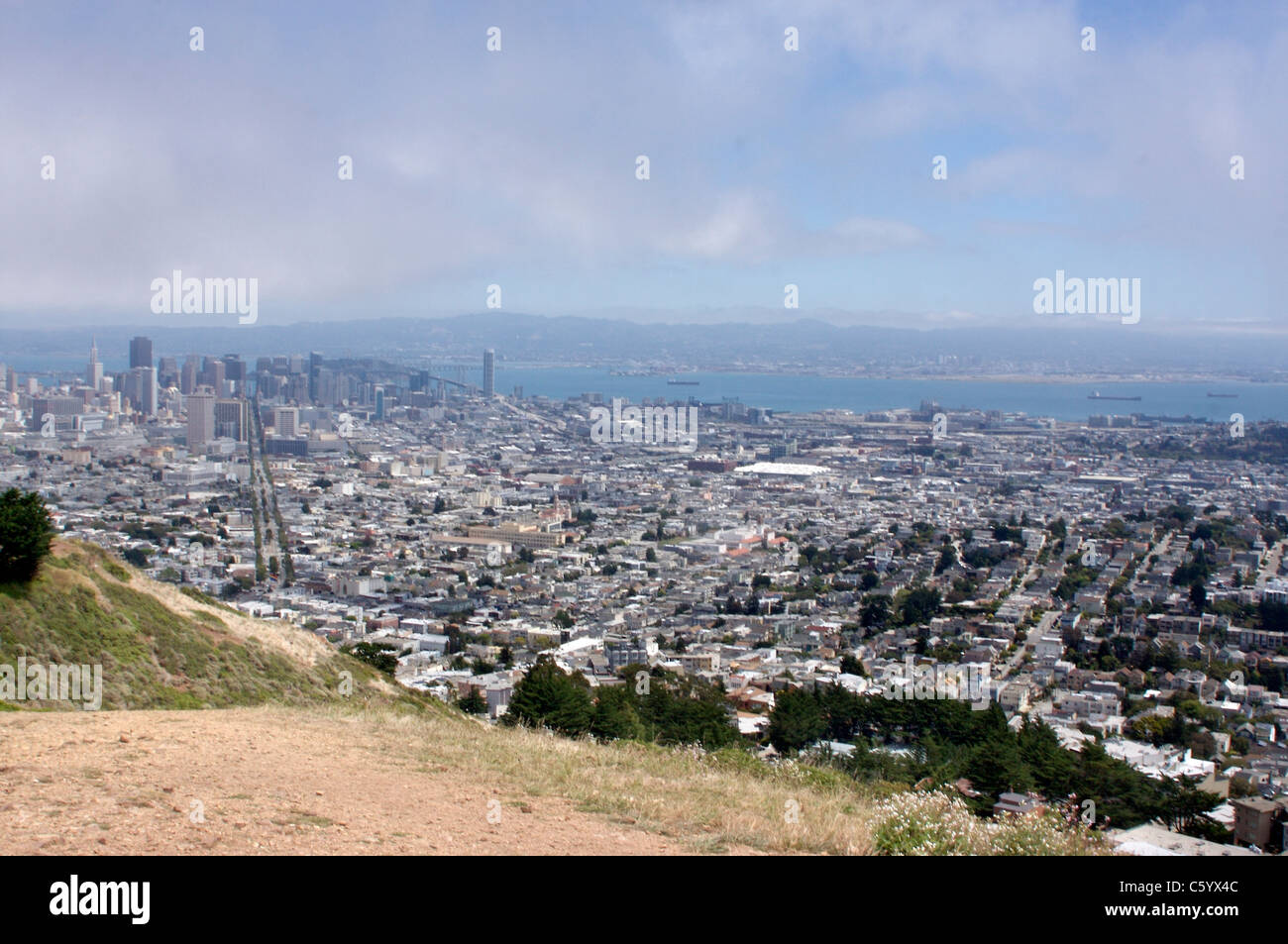 San Francisco Cityscape taken from the Twin Peaks lookout Stock Photo ...