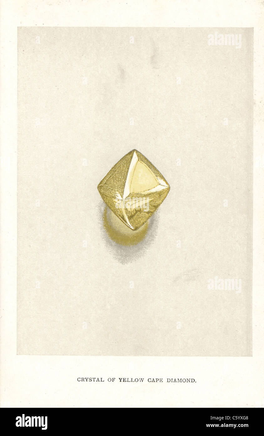 Crystal of Yellow Cape Diamond Stock Photo - Alamy