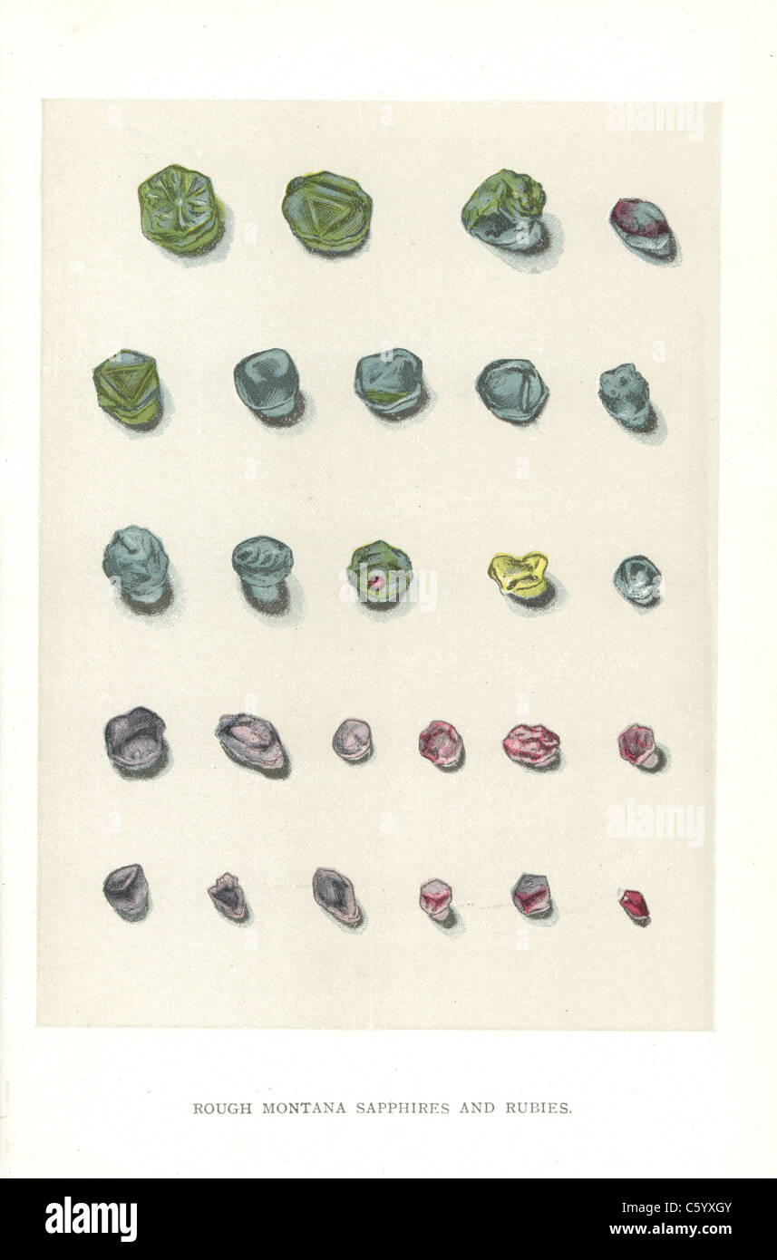 Rough Montana sapphires and rubies Stock Photo - Alamy