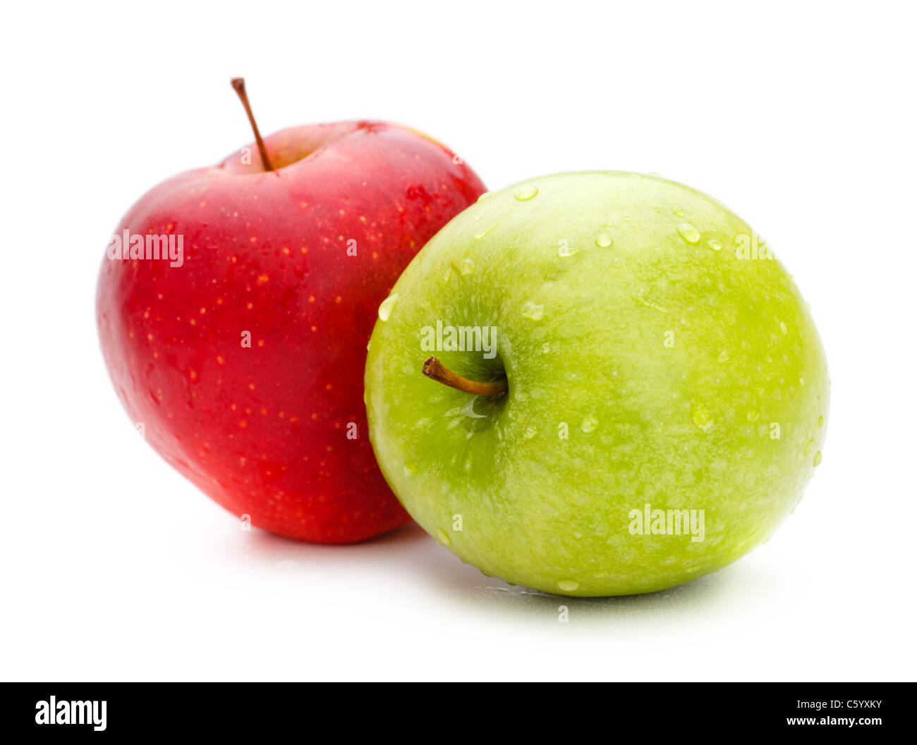 two fresh apples isolated on white background Stock Photo - Alamy
