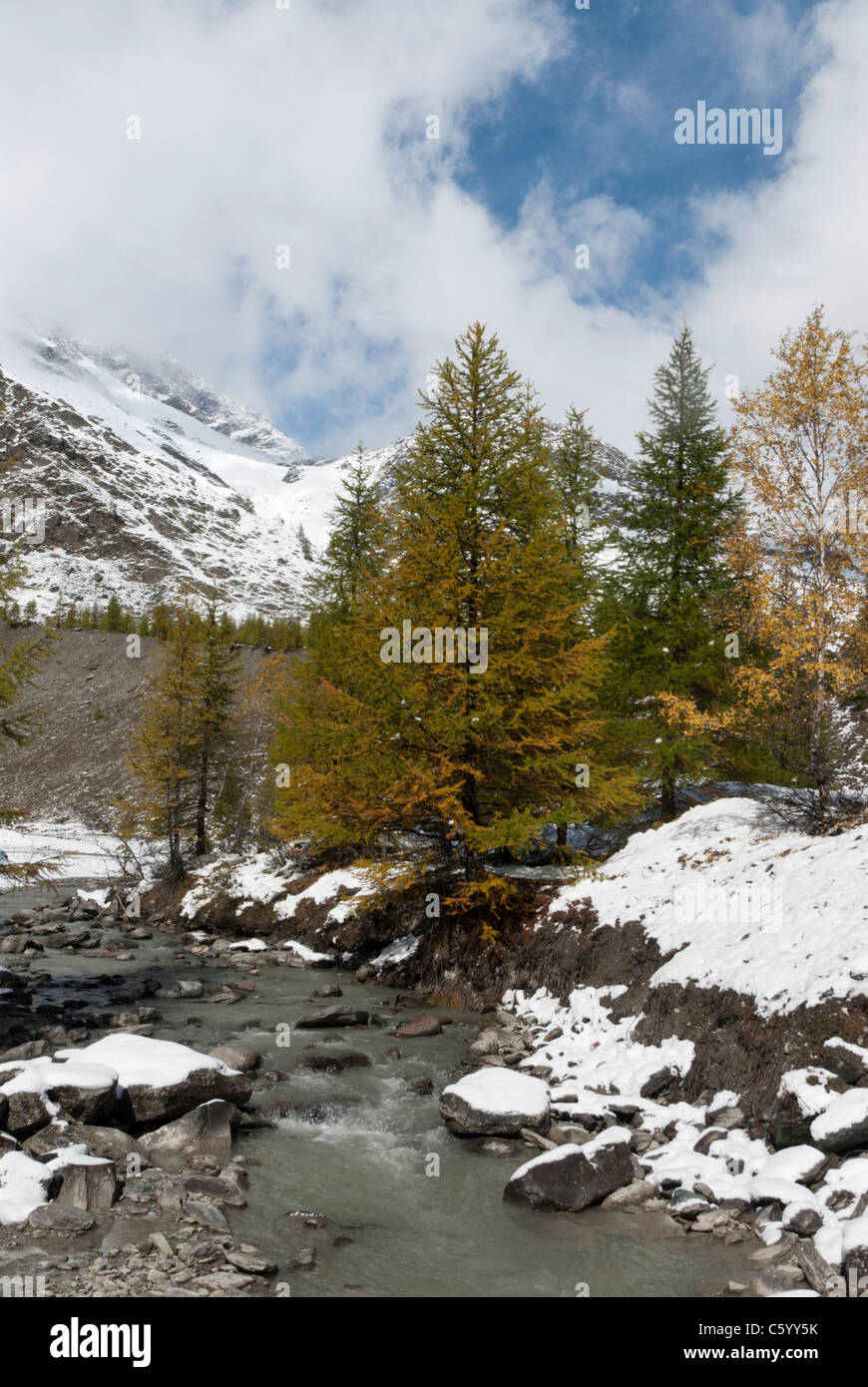 Late autumn (fall) landscape near Saas Fee Switzerland Stock Photo - Alamy