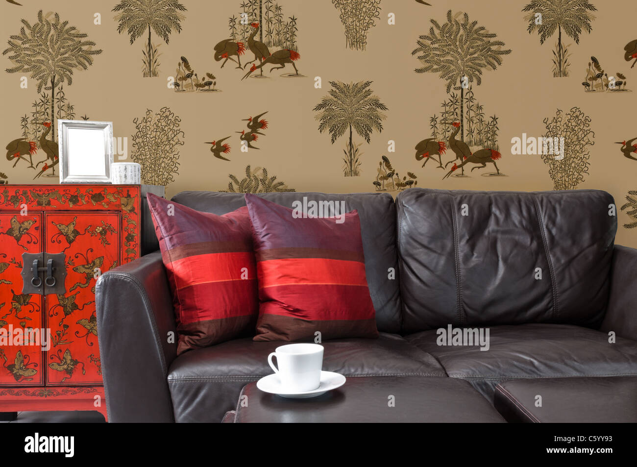 Partial view into a classic style living room Stock Photo - Alamy
