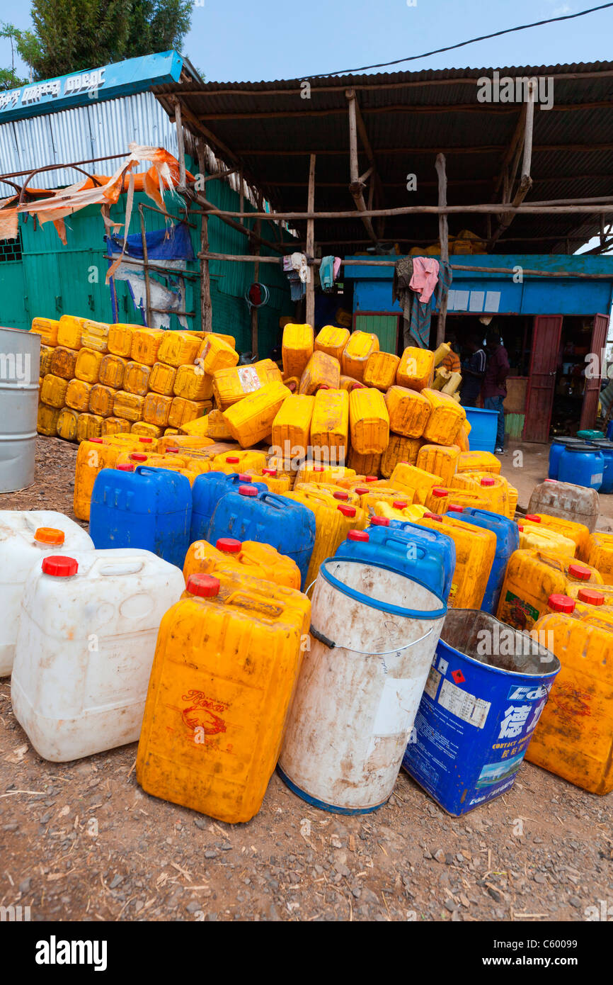 Traditional water-carriers for sale at Konso market in the Lower Omo ...