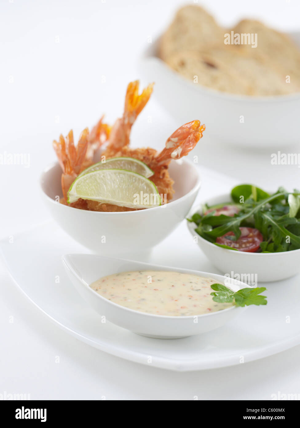 prawns with dip Stock Photo - Alamy