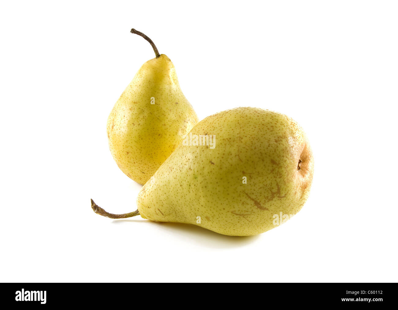 two pears isolated on a white background Stock Photo - Alamy