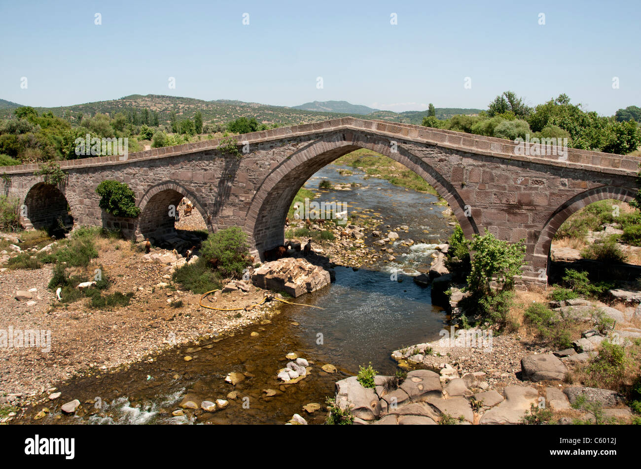 Turkey Assos Behramkale Ottoman bridge Turkish Stock Photo - Alamy