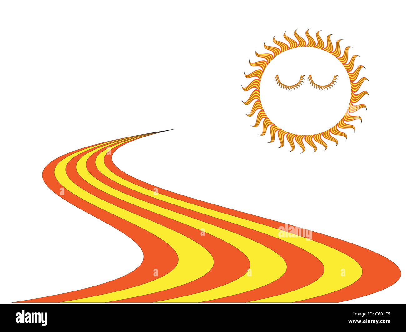 Sun on the road Stock Photo - Alamy