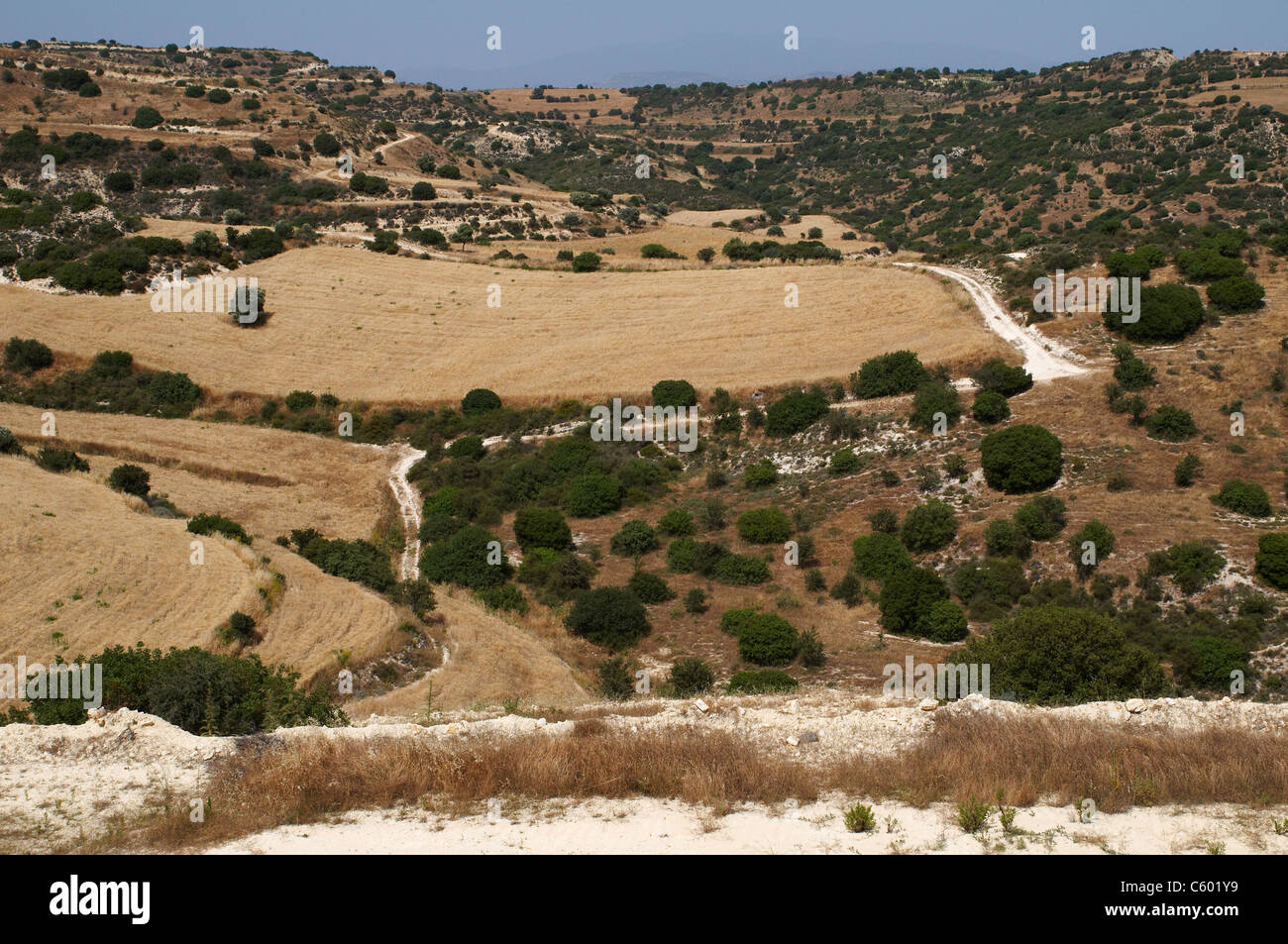 The inland countryside of Southern Cyprus with the unusual shaped ...