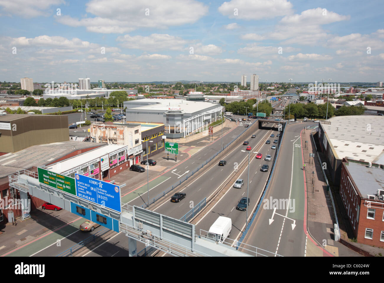 A38M and Birmingham skyline Stock Photo - Alamy