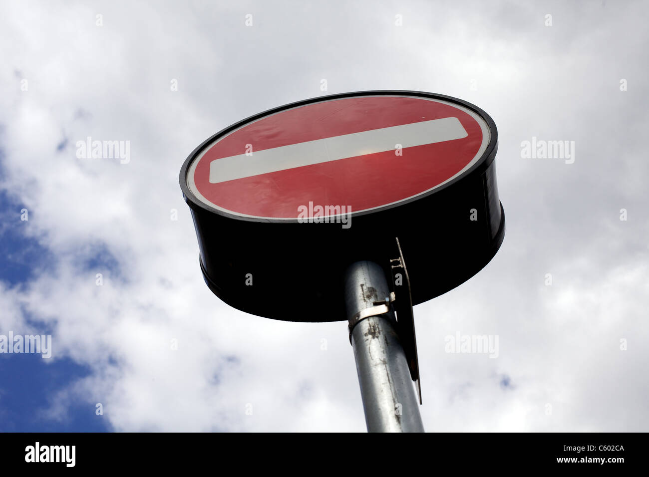 Vehicular No Entry reflective road sign Stock Photo - Alamy