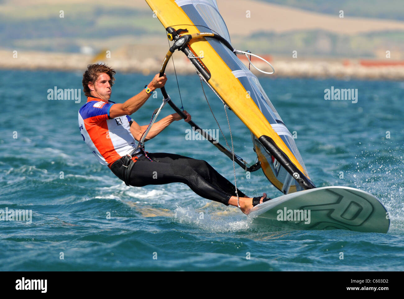 UK, Olympic Test Event. Olympic RSX Windsurfing Test Event. Dorian van ...