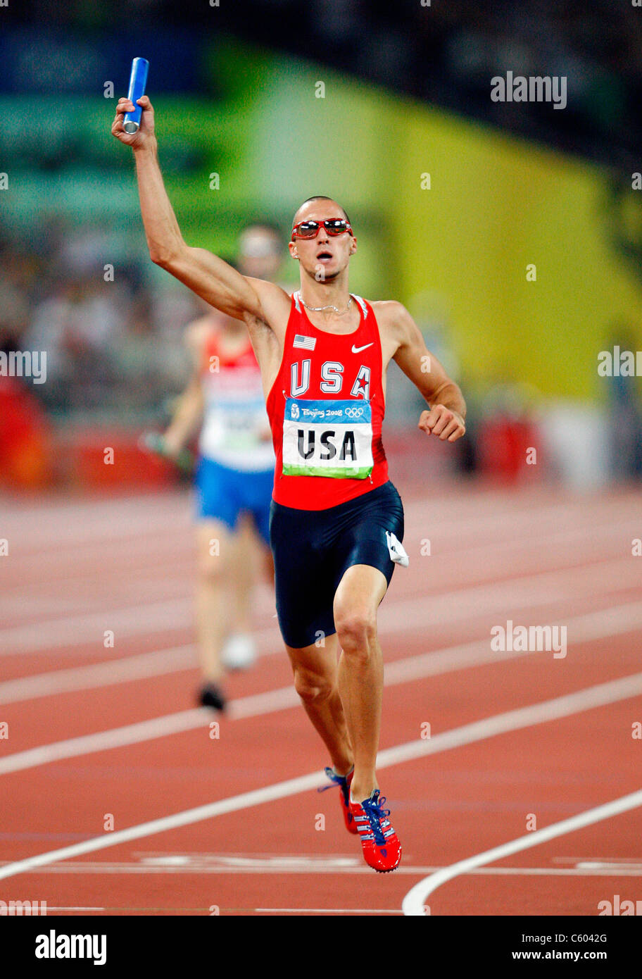 JEREMY WARINER USA OLYMPIC STADIUM BEIJING CHINA 23 August 2008 Stock ...
