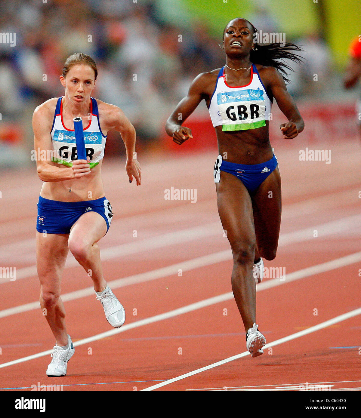 NICOLA SANDERS & MARILYN OKORO GREAT BRITAIN OLYMPIC STADIUM BEIJING ...