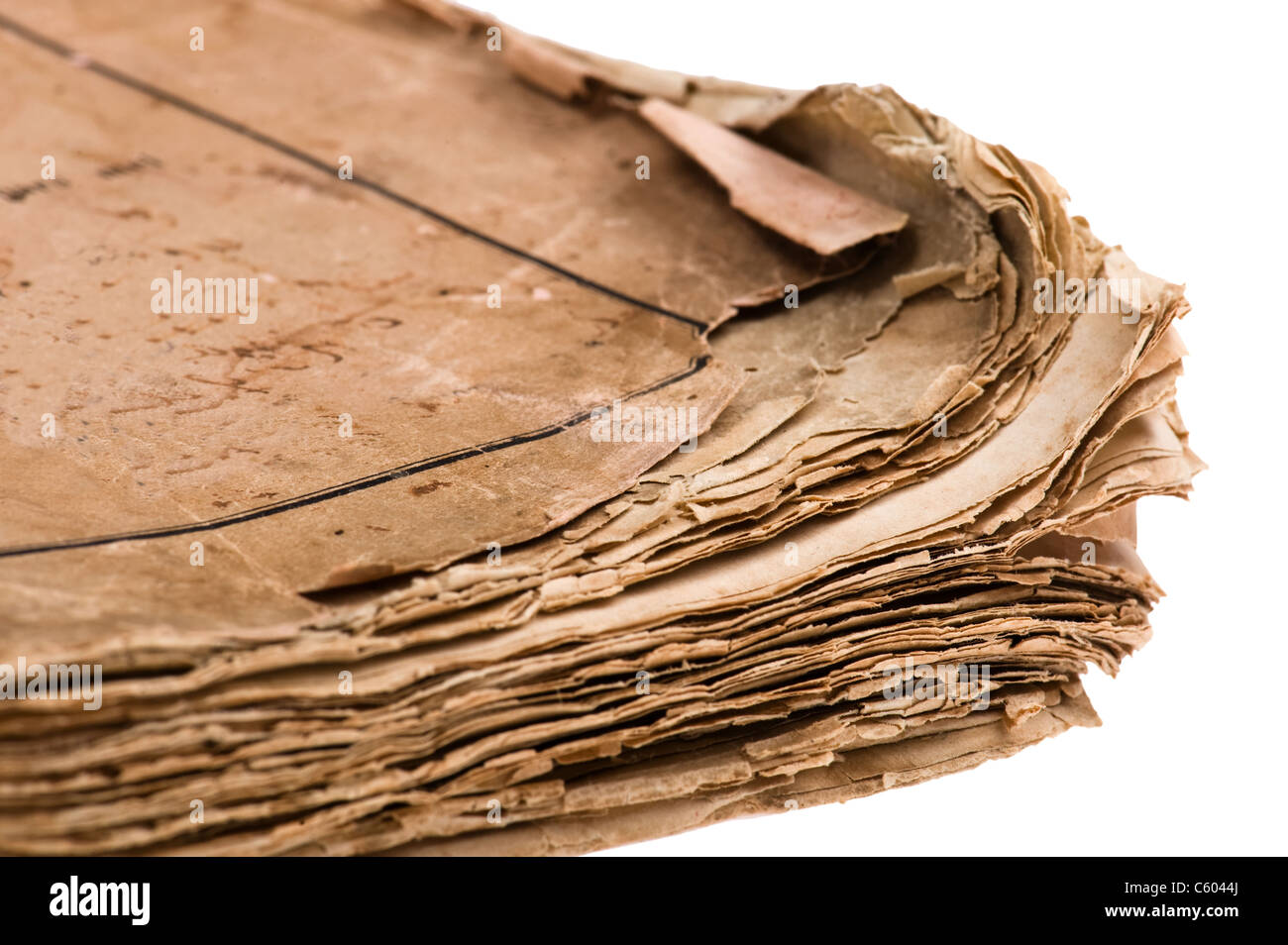 object on white - old book close up Stock Photo - Alamy